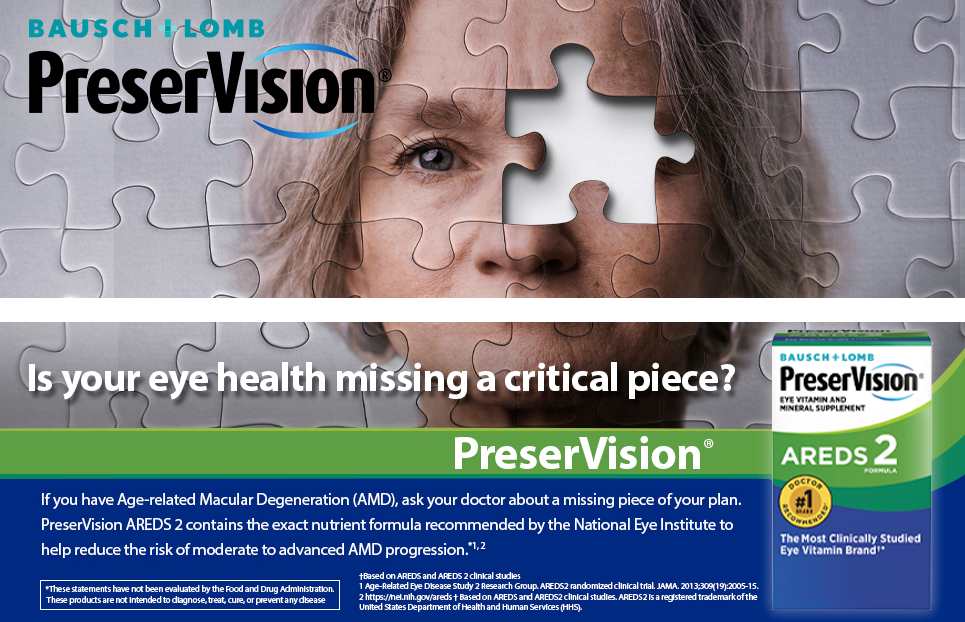 Bausch + Lomb PreserVision AREDS 2 Eye Vitamin & Mineral Supplement Ba ...
